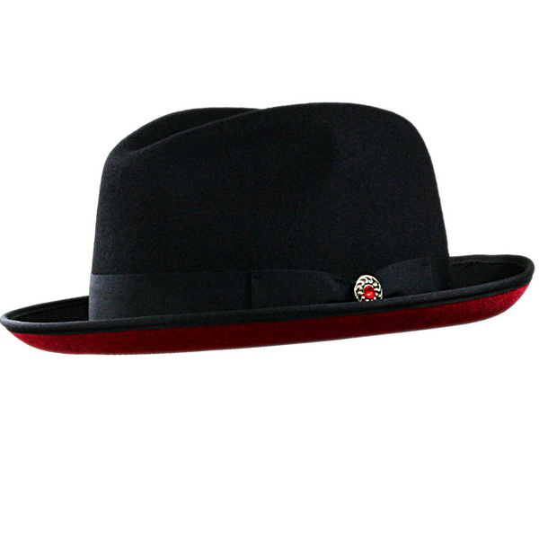 Baron Velvet Red Bottom Wool Fedora by Levine Hat Co.