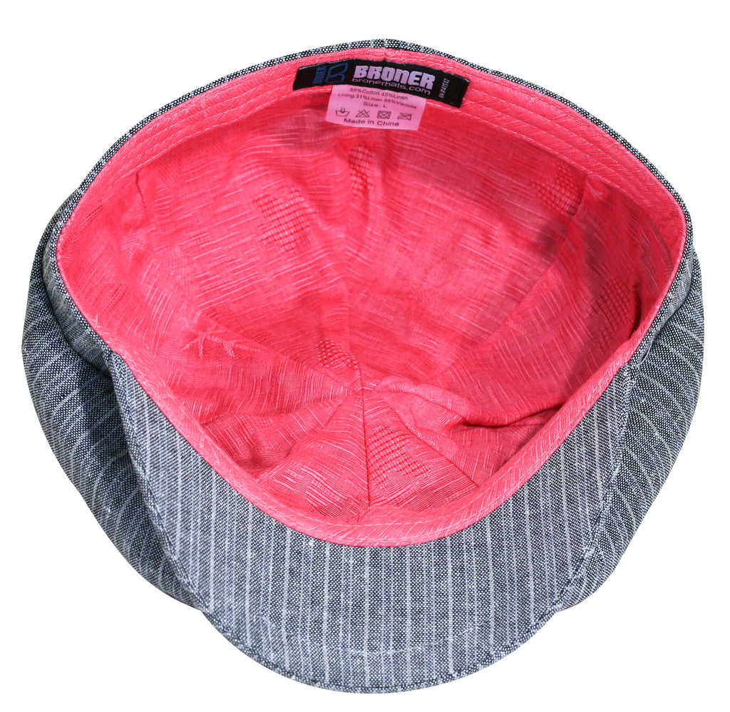 Linen Blend Stripe 8/4 Newsboy Cap by Broner – Levine Hat Co.