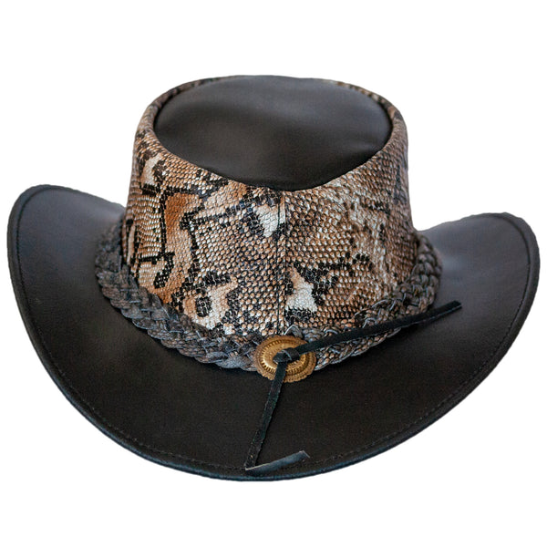 Monty Genuine Leather Outback Embossed Crocodile Cowboy Hat – Levine ...