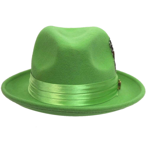 Wool Felt Gangster Fedora Hat with Satin Hat Band by Bruno Capelo ...